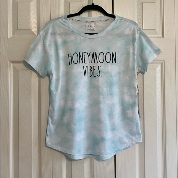 Rae Dunn | Tops | Nwt Rae Dunn Honeymoon Vibes Tie Dye Tshirt White ...